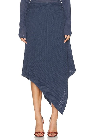 Victoria Beckham Draped Asymmetrical Midi Skirt - Eclipse