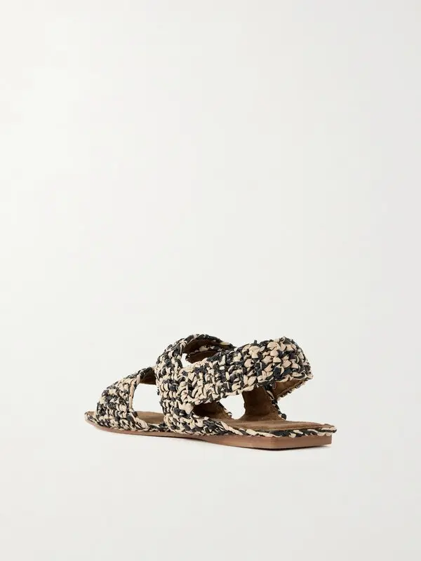 Khaite Boden Two-tone Raffia Sandals - Multi