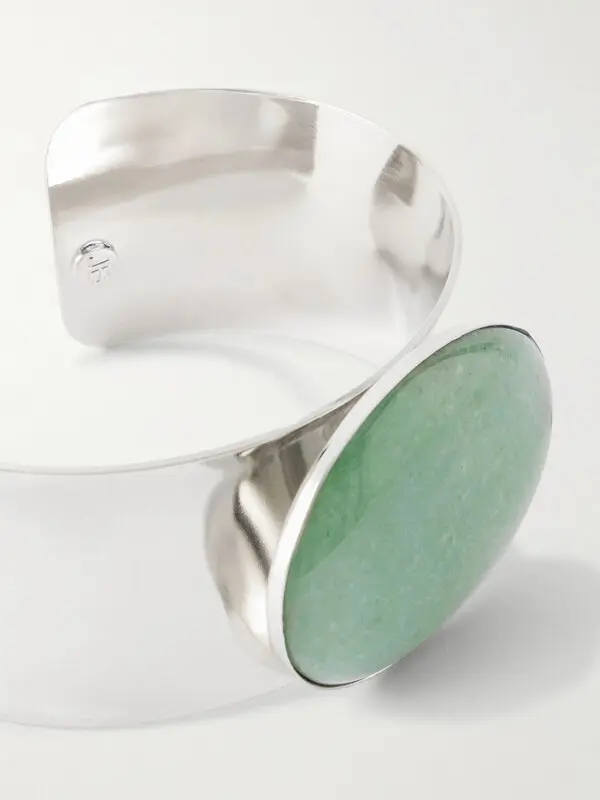 JENNIFER BEHR Johanna Silver-tone Aventurine Cuff - Green