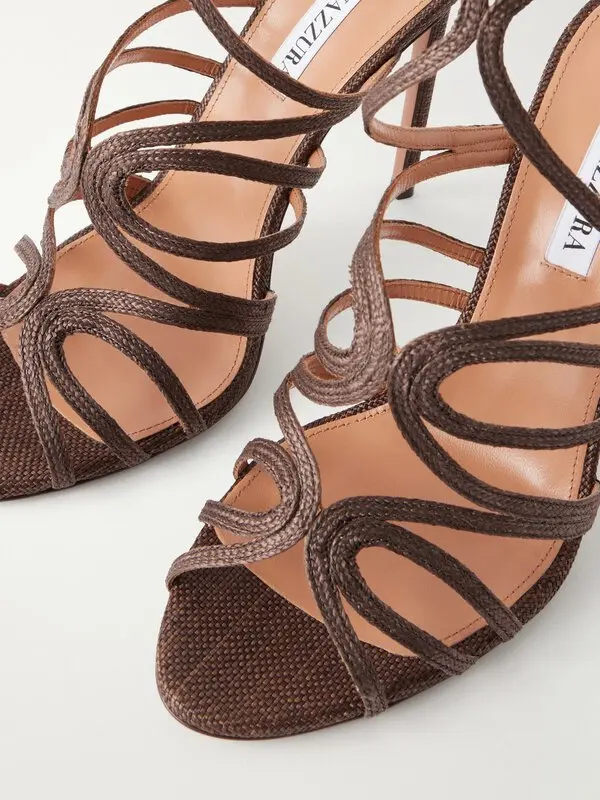 AQUAZZURA Serenade 105 Raffia Stiletto Sandals