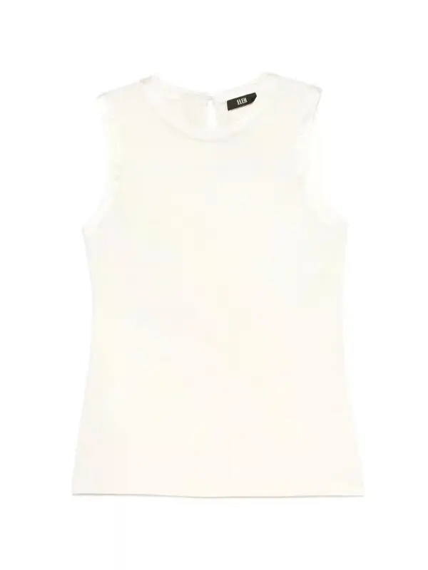 ELEH Sleeveless Crew-neck Top With Keyhole Detail - Neutrals