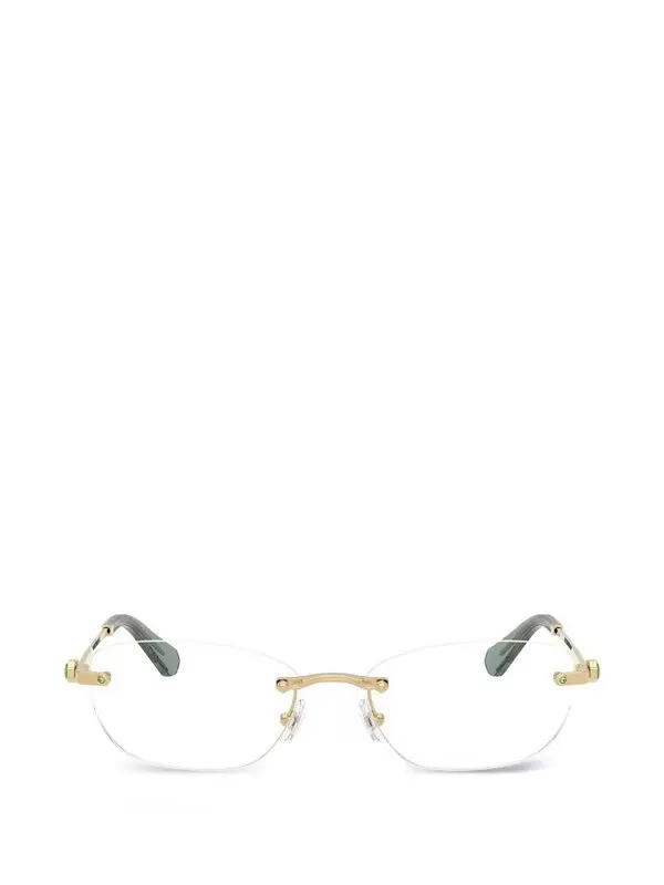 SWAROVSKI Oval Frame Sunglasses - Gold