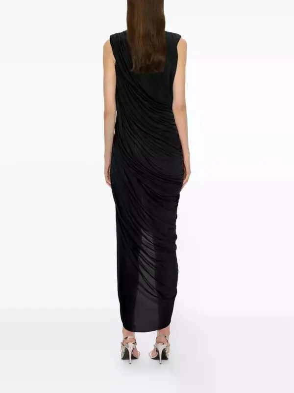 Christopher Esber Ruched Stone Embellished Asymmetric Maxi Dress