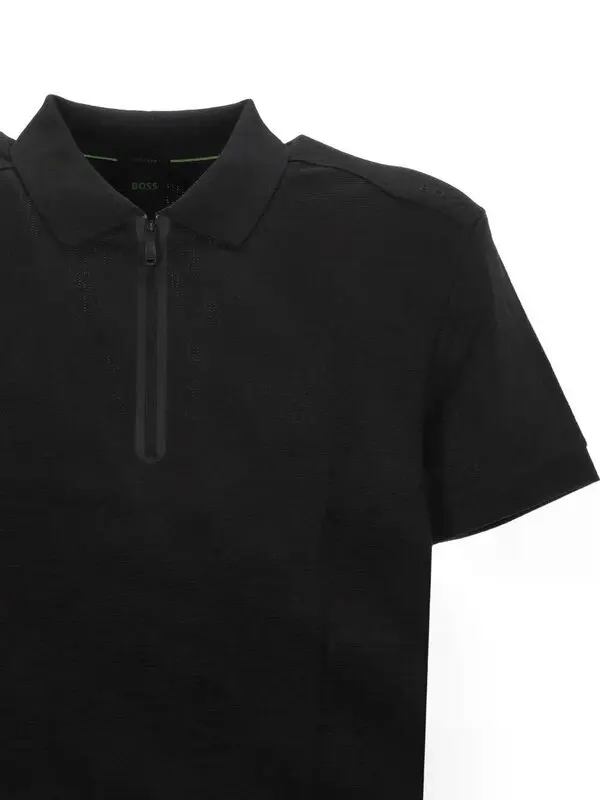 BOSS Zip-fastening Mesh Polo Shirt