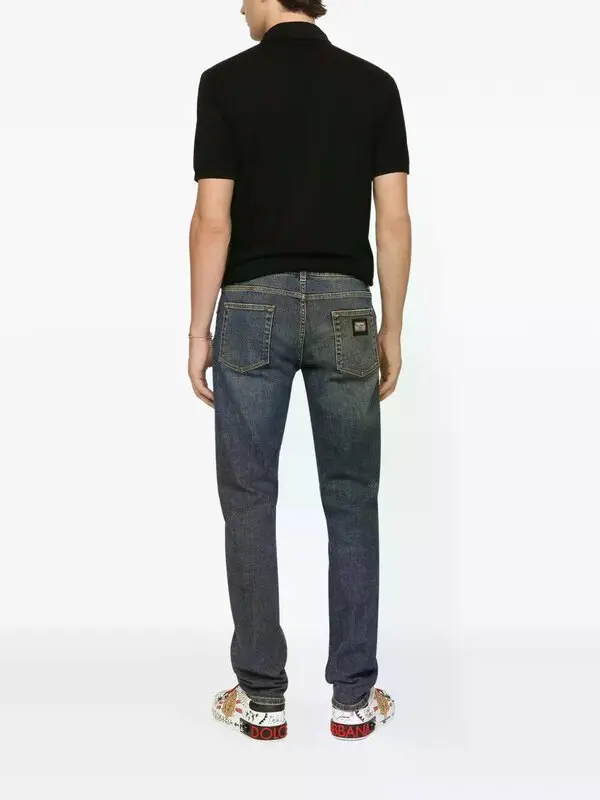 Dolce & Gabbana Cotton Piqué Polo-shirt With Branded Tag - Black