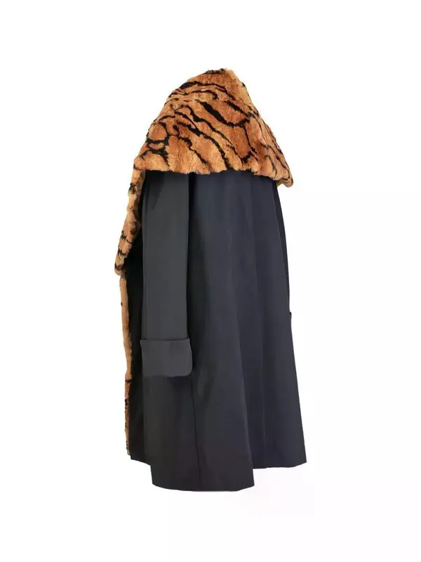 MONDRAIN Lapin Fur Trim Coat