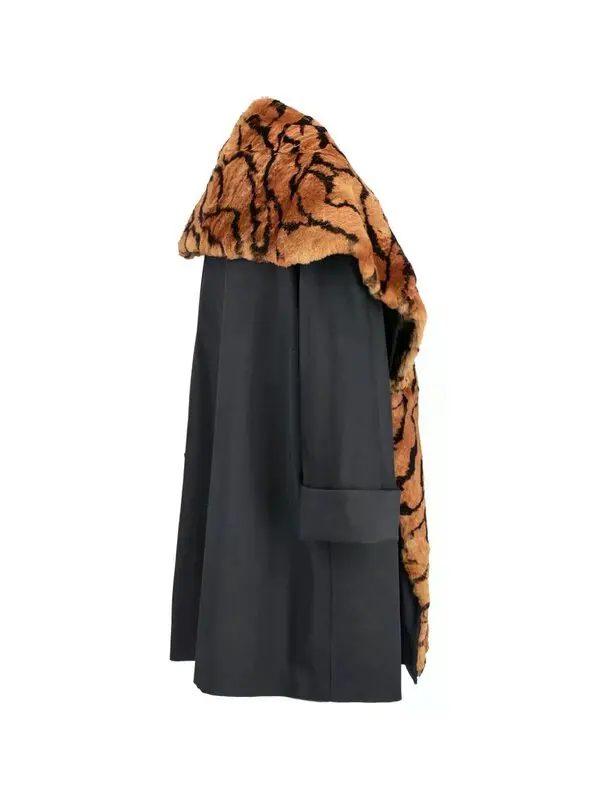 MONDRAIN Lapin Fur Trim Coat