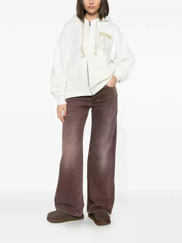 AL AIN Zip-up Hoodie With Logo Patch And Tassel Detail