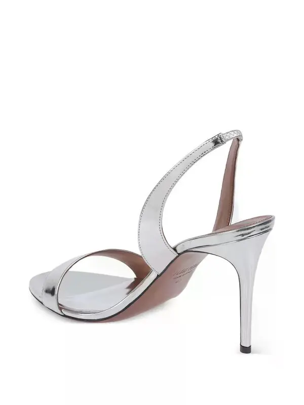Paris Texas Vera Metallic Slingback Sandals - Silver