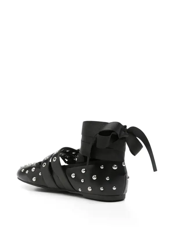 BUFFALO Daphne Stud-embellished Buckled Ballet Flats