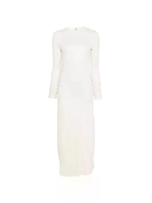 TOTEME Crinkled Long Sleeve Midi Dress - Neutrals