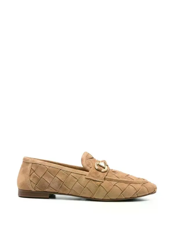SERGIO MORETTI FIRENZE Woven Suede Loafers - Neutrals