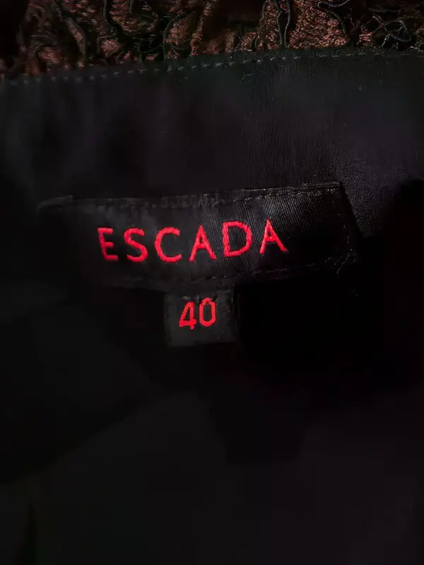 Escada Sleeveless Lace Top With Bow Detail