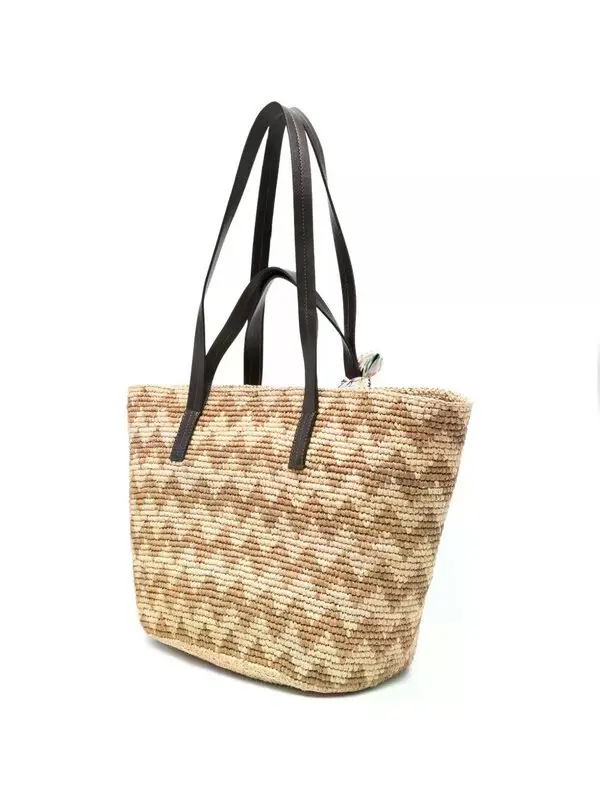 Missoni Zig-zag Tote Bag With Floral Scarf Detail