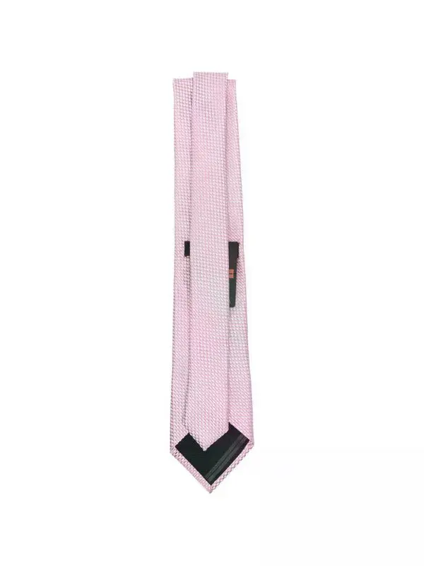 Zegna Micro-patterned Silk Neck Tie - Pink