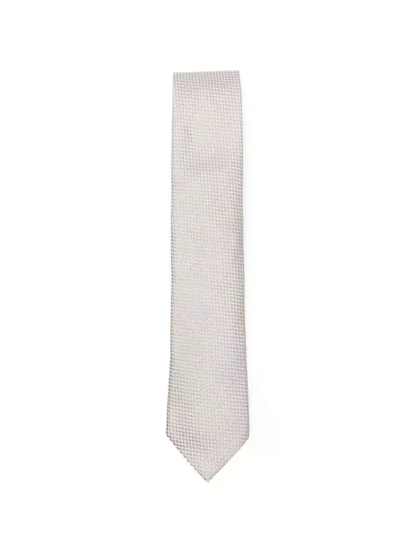 Zegna Textured Silk Neck Tie - Neutrals