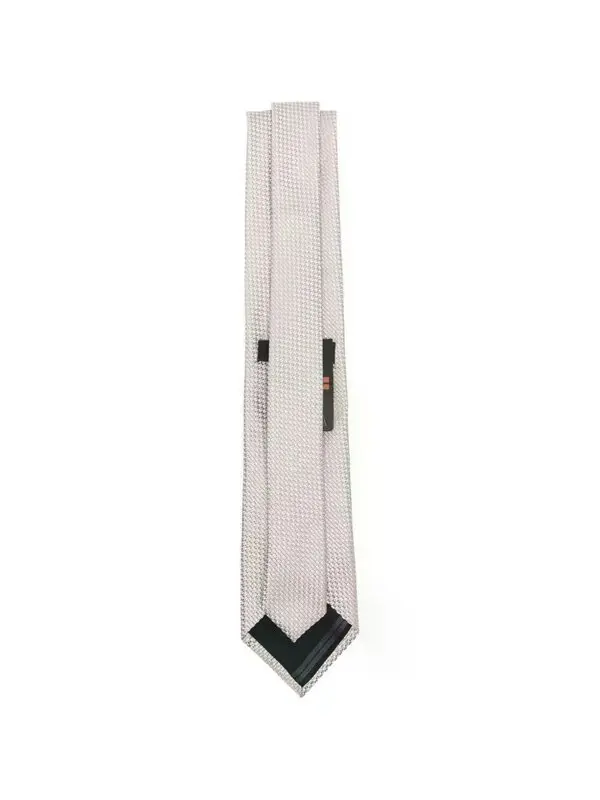 Zegna Textured Silk Neck Tie - Neutrals