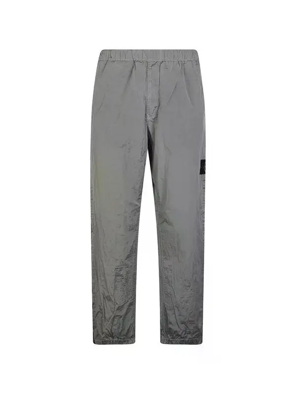 Stone Island Logo Patch Crinkled Nylon Metal Trousers