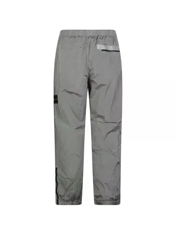 Stone Island Logo Patch Crinkled Nylon Metal Trousers