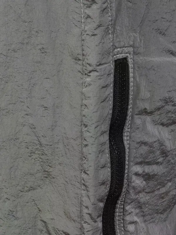 Stone Island Logo Patch Crinkled Nylon Metal Trousers