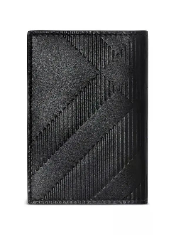 Burberry Embossed-check Folding Card Case