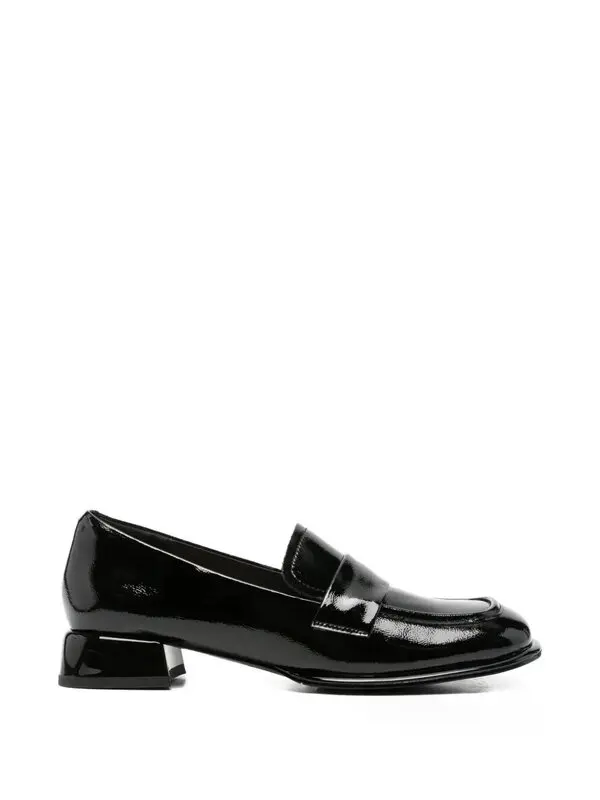 SERGIO MORETTI FIRENZE Patent Leather Loafers - Black