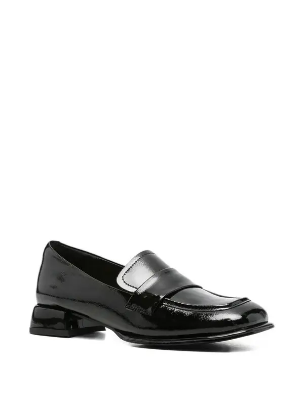 SERGIO MORETTI FIRENZE Patent Leather Loafers - Black