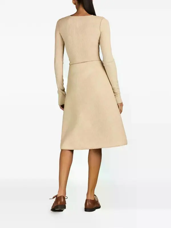 MARK-OFF Ribbed-knit Midi Skirt