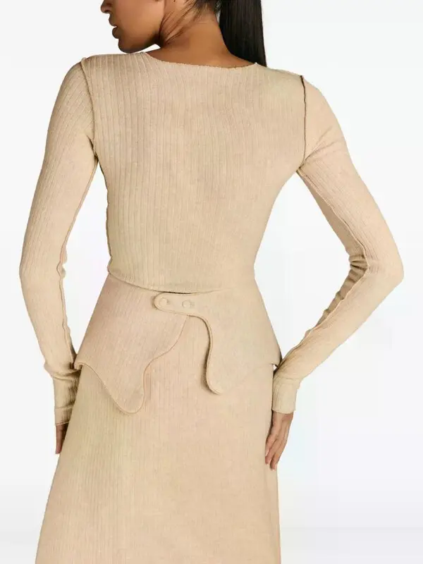 MARK-OFF Ribbed-knit Midi Skirt