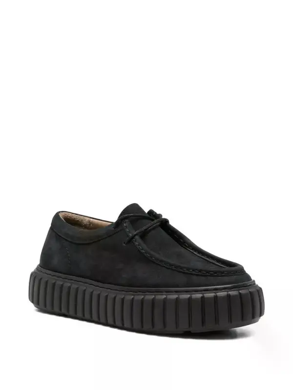 SERGIO MORETTI FIRENZE Suede Apron-toe Derby Shoes - Black