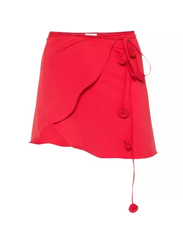 LA REVECHE Floral-appliqué Pareo - Red