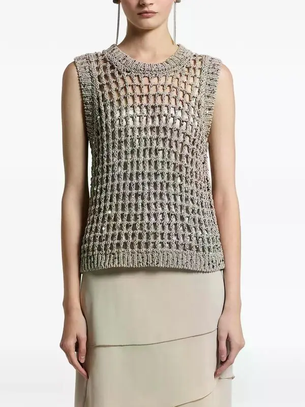 Peserico Sleeveless Open-knit Top