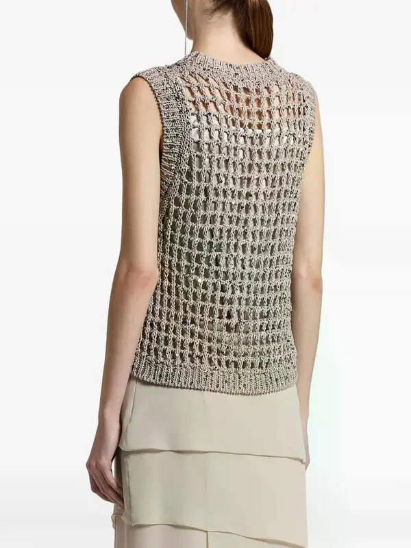 Peserico Sleeveless Open-knit Top