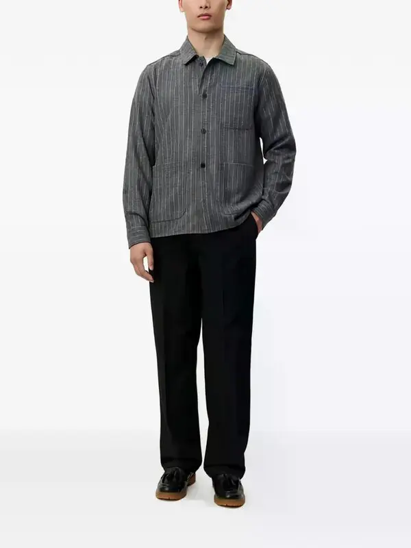 LES DEUX Layton Pinstriped Patch-pocket Shirt