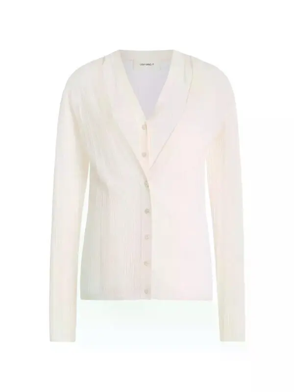 LISA YANG Vanna Ribbed Cardigan With Cut-out Detailing