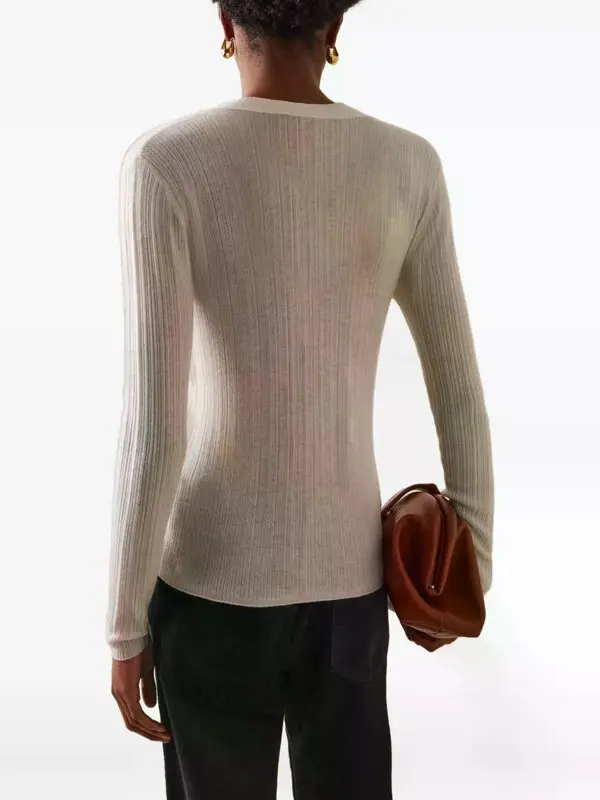 LISA YANG Vanna Ribbed Cardigan With Cut-out Detailing