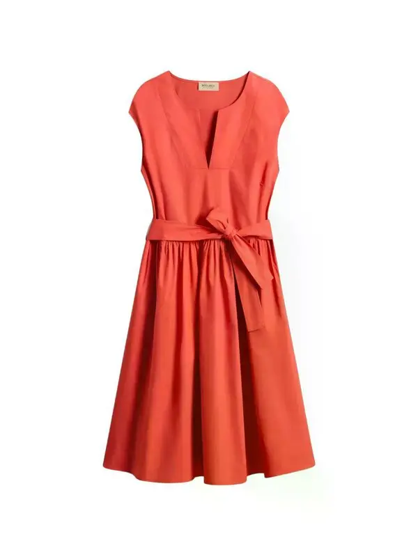 Woolrich Belted Cotton-poplin Dress - Red