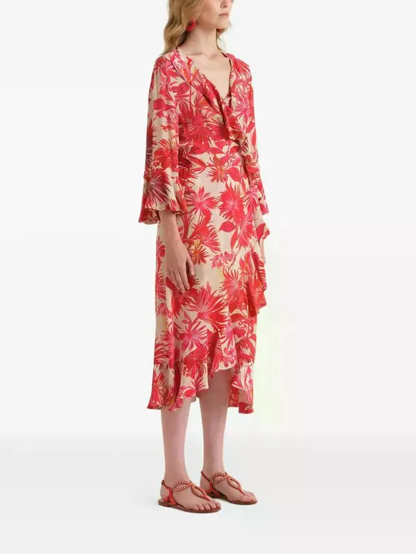 Malìparmi Floral Midi Wrap Dress