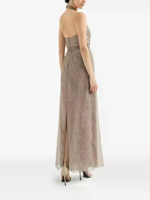 Brunello Cucinelli Sequined Halterneck Maxi Dress