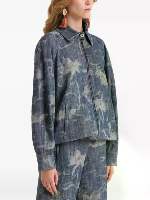 Malìparmi Floral Print Zip-up Shirt Jacket