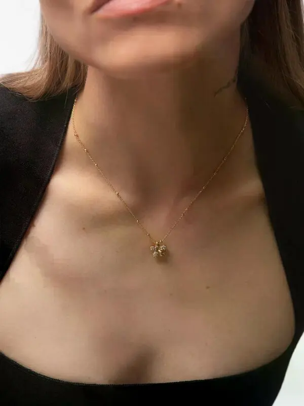 YOJ Crystal Flower Necklace