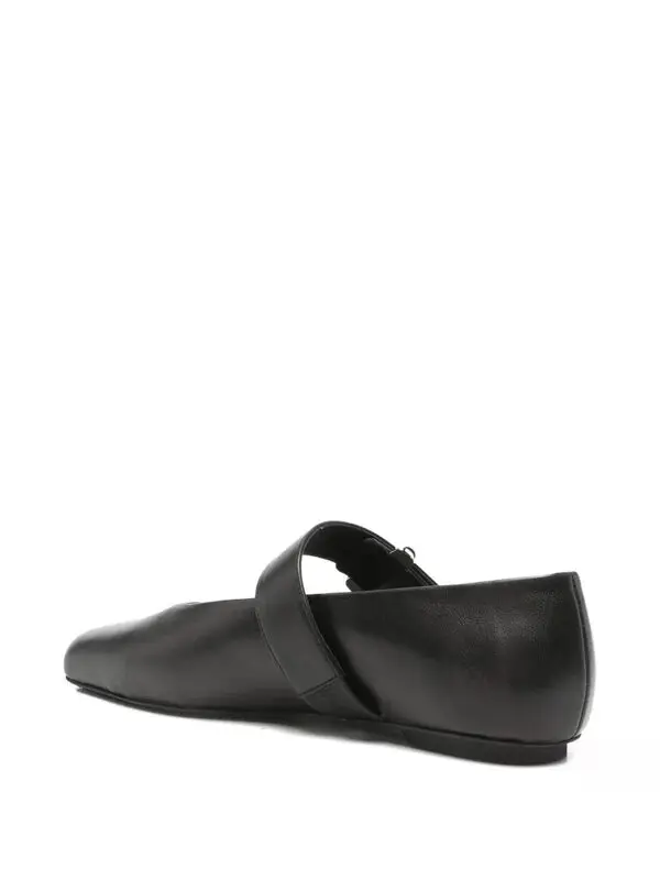 Emporio Armani Leather Square Toe Ballet Flats