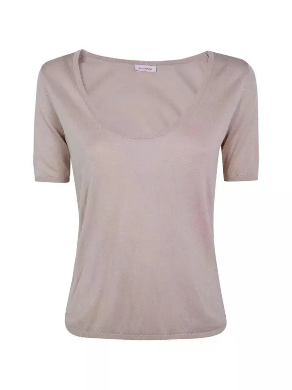 Rossopuro Silk Knit T-shirt - Neutrals