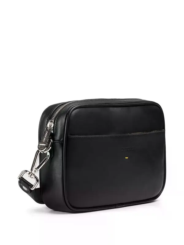 DOUCAL'S Logo-debossed Leather Messenger Bag - Black