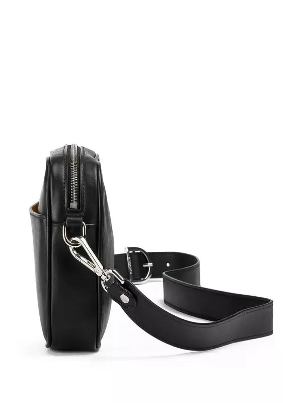 DOUCAL'S Logo-debossed Leather Messenger Bag - Black