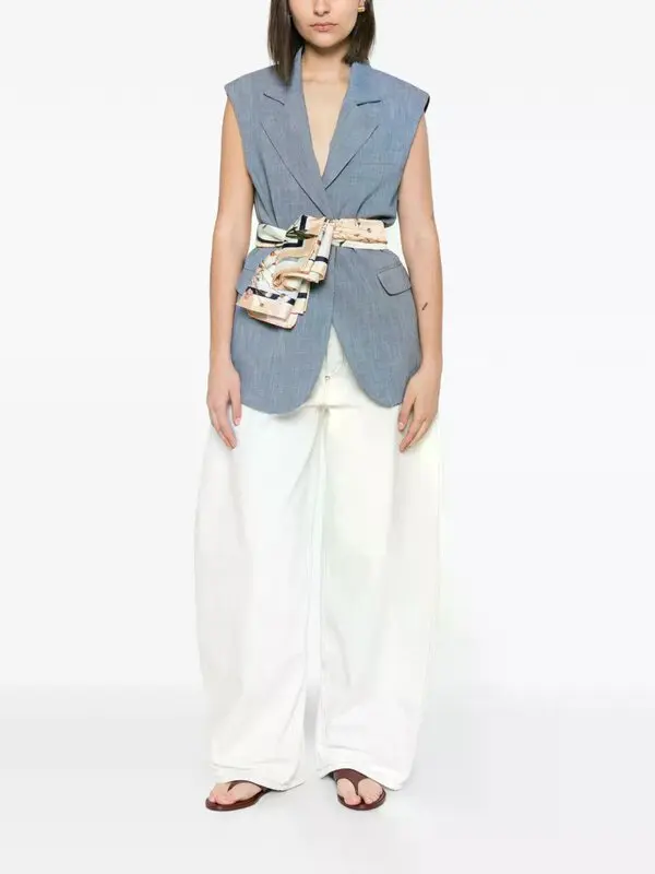 Liu Jo Sleeveless Waistcoat With Scarf Belt - Blue