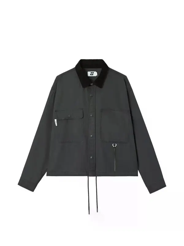 Izzue Cotton Corduroy Collar Overshirt - Grey