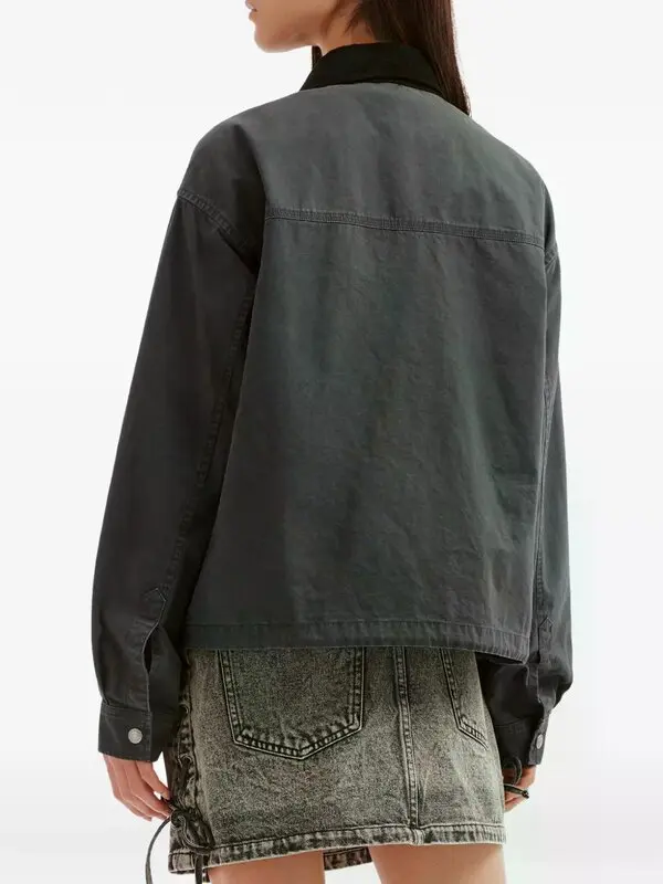Izzue Cotton Corduroy Collar Overshirt - Grey