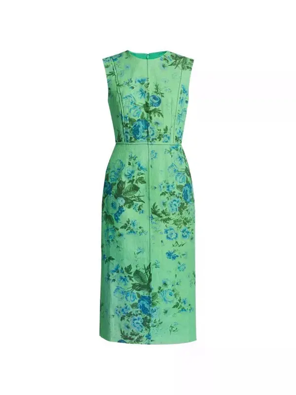 Erdem Floral Print Sleeveless Midi Dress