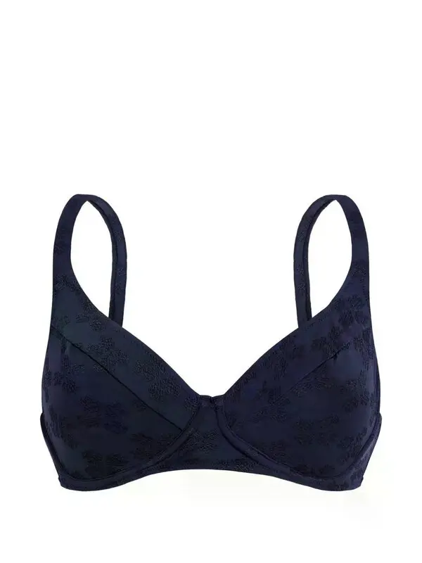 Vilebrequin Floral-jacquard Underwired Bikini Top - Blue